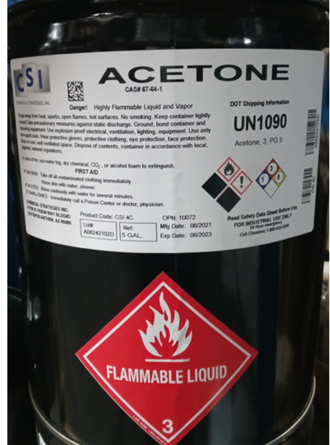 Chemical Acetone Tech-Grade 5GL/PL - ECONOMIC.com